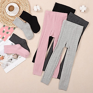 BOOPH Girls Leggings Pants Sock Set Toddler Footless Tights 2-4T Multi1