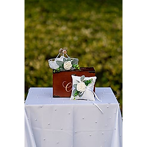 Joy Ceremony Decorative Wedding Card Box, Rustic Wooden Envelope Boxes with Slot, Wishing Well for Wedding Reception, gift box wedding Card Holder for Advice and Wishes for the Mr and Mrs