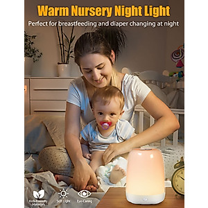 Night Light for Kids, Baby Night Light with Touch Control & Dimmable Warm Light, 5 Colors Changing Nursery Night Light, USB Rechargeable Bedside Lamp for Breastfeeding Toddlers Boys Girls Bedroom