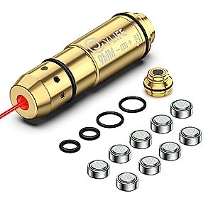 CVLIFE 9mm Laser Training Cartridge with 9 Batteries for Dry Fire Training, Including Extra Training Back Cap, Rubber Plugs and Spare O-Rings