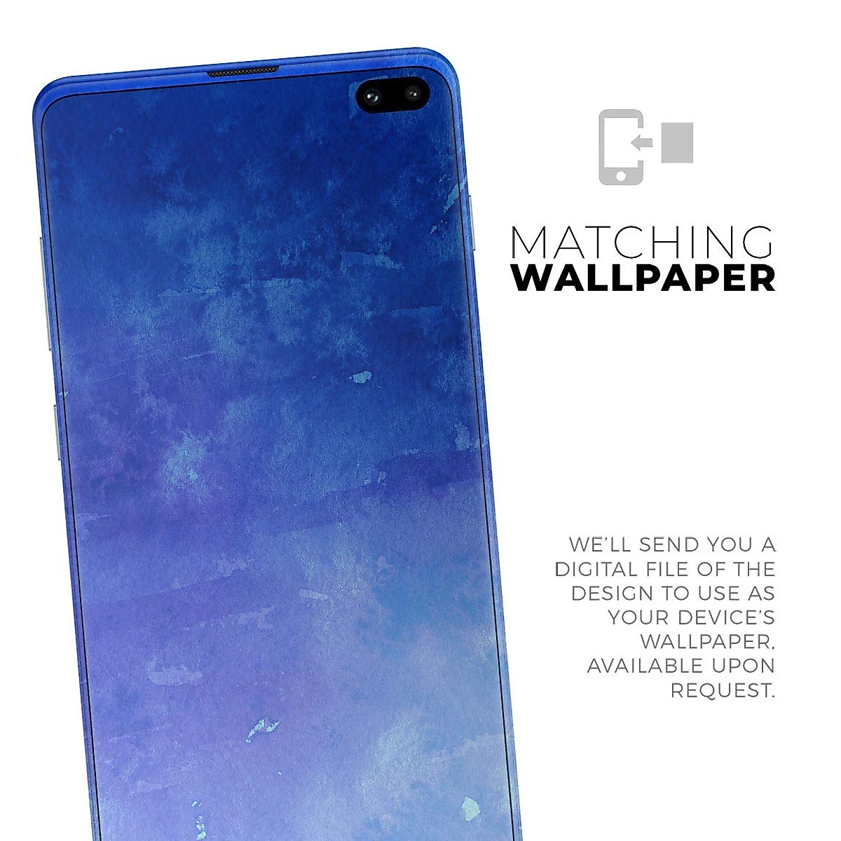 DesignSkinz Blue 275 Absorbed Watercolor Texture Protective Vinyl Decal Wrap Skin Cover Compatible with The Samsung Galaxy S20 (Screen Trim & Back Glass Skin)
