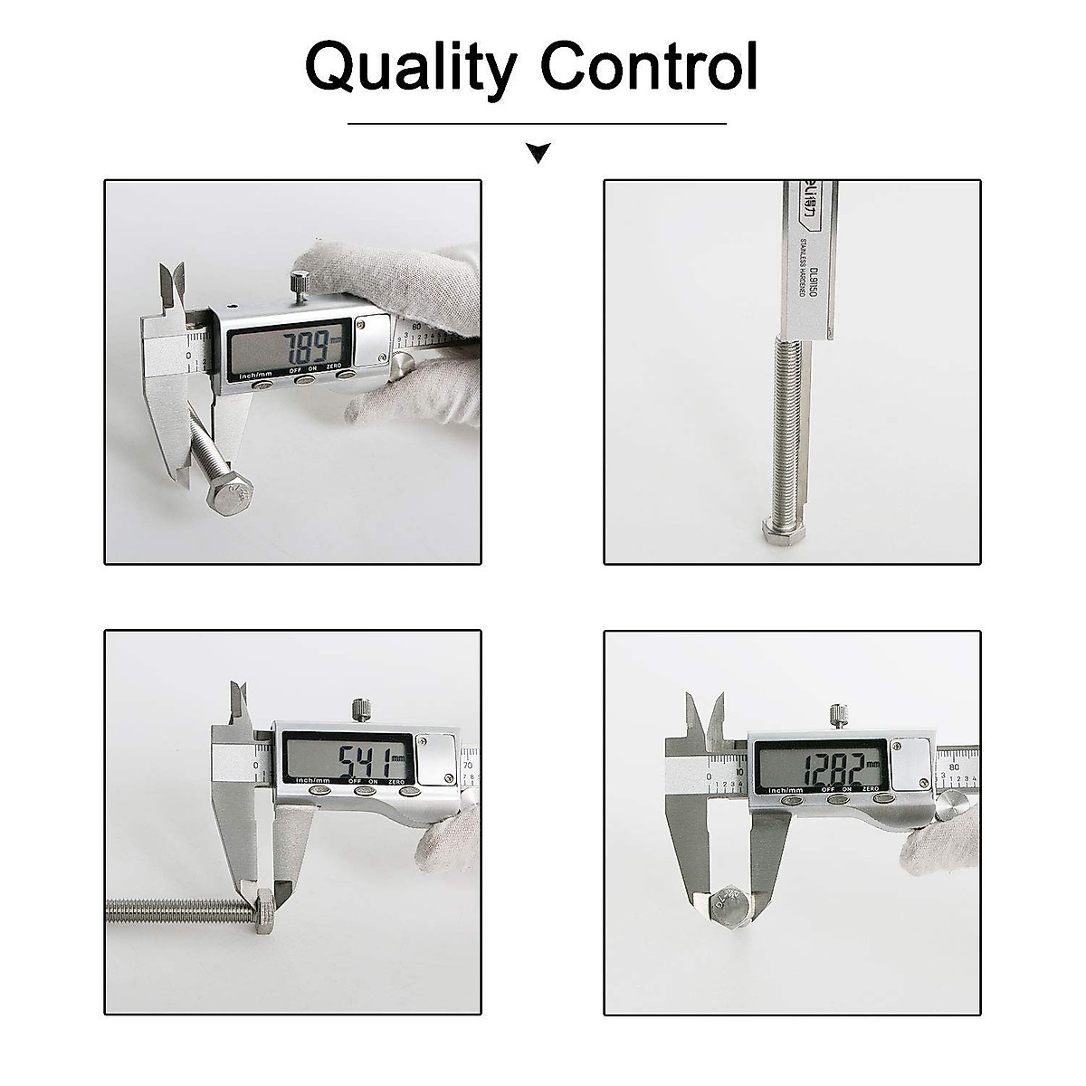 Aopin M6 x 150mm Hex Head Bolts Screws Grade 5.8 Stainless Steel, Fasteners Fully Machine Threaded SUS304 4 Pcs