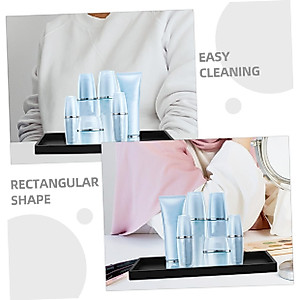 PRETYZOOM Bathroom Vanity Tray: 20x10cm Silicone Tray for Organization, Rectangle Bathroom Countertop Holder Tray, Kitchen Sink Tray for Organizer and Holder