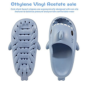 Azorn Cute Shark Slippers for Women and Men, Cloud Shark Slides with Cushioned Thick Sole, Open Toe Non-Slip Beach Pillow Slippers Bathroom Sandals for Indoor & Outdoor