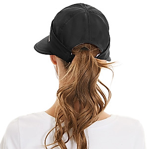 Sun Hats for Women UV Protection Visor Wide Brim Summer Beach Hat Womens Packable Golf Hat Black