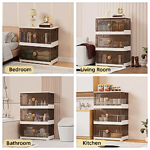 wookon Extra Large Storage Bins with Lids Heavy Duty,108QT/27Gal Closet Organizers and Storage,Stackable Storage Bins with Wheels,Folding Storage Box,5 Packs Storage Containers