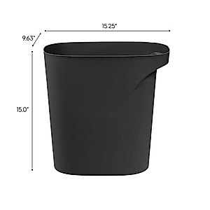 IRIS USA 6 Gallon / 24 Quart Plastic Wastebasket Trash Cans for Home, Office, Bedroom, Bathroom, Made with Recycled Materials, Black, 2-Pack