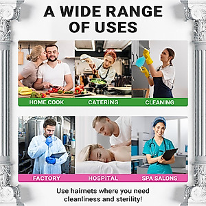 ABC Black Disposable Hair Net, 28 Inch. Pack of 100 Nylon Hair Nets Food Service Disposable. Elastic Disposable Hair Cap Medical. Disposable Surgical Cap. Bouffant Hair Nets Food Service Women