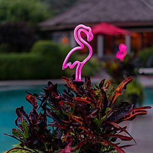 Touch Of ECO Solar Neon Pink Flamingo Stake Light - Outdoor, Pathway, Landscape Light for Lawn, Patio, Garden Or Outdoor Living Area - 29.5 Inches Tall