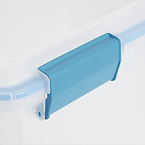 Sterilite 32 Quart Clear Plastic Stacking Storage Container Box with Latching Lid (4 Pack)