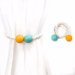 2 Pack Magnetic Curtain tiebacks,Tiebacks Cotton Hand Woven Curtain holdbacks,Curtain tie Backs for Curtains,Curtain Holders for Thin & Thick Home & Office Window Draperies