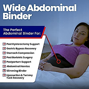 Wide Abdominal Binder Belly Wrap – Plus Size Postpartum Tummy Tuck Belt Provides Slimming Bariatric Stomach Compression or to Help Hernia or Post Surgery Healing & Support (XXL 3XL Stomach 47” to 70”