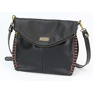 CHALA Charming Crossbody Bag Shoulder Handbag With Flap Top and Zipper (Black_ Dragonfly 3)