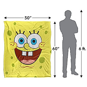 Spongebob Blanket, 50"x60" Spongebob Goofy Smile Face Silky Touch Super Soft Throw Blanket