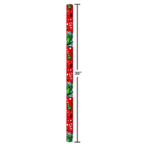 American Greetings Reversible Christmas Wrapping Paper for Kids, Minecraft and Polka Dots (1 Roll, 75 sq. ft.)