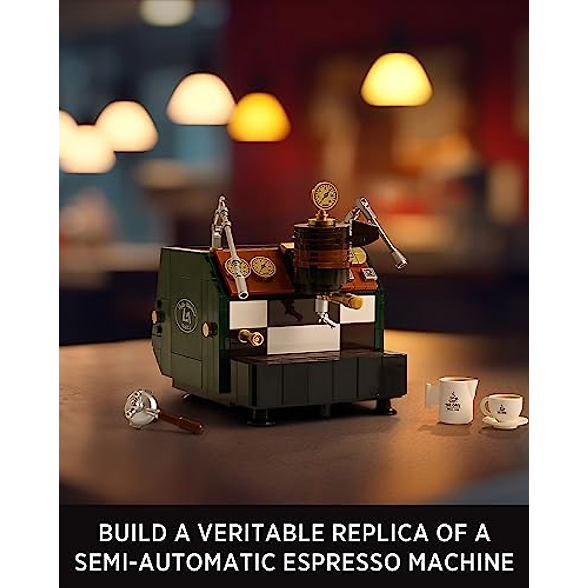 Nifeliz Coffee Machine, Semi-Automatic Espresso Machine Building Model Toy, Delightful Coffee Maker Display Set for Adult Gift Giving (426 Pieces)