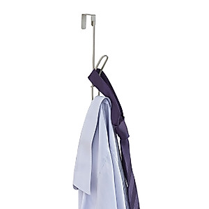 ClosetMaid Over The Door Hanger Rack with Hooks, for Hats, Scarves, Belts, Towels, Jackets, Nickel Finish