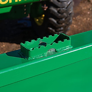 Titan Attachments 4FT Dirt Bucket Attachment Fits John Deere Hook and Pin Tractors, Low Profile Bucket for Dirt, Debris, Material Loading with Reinforced Gussets