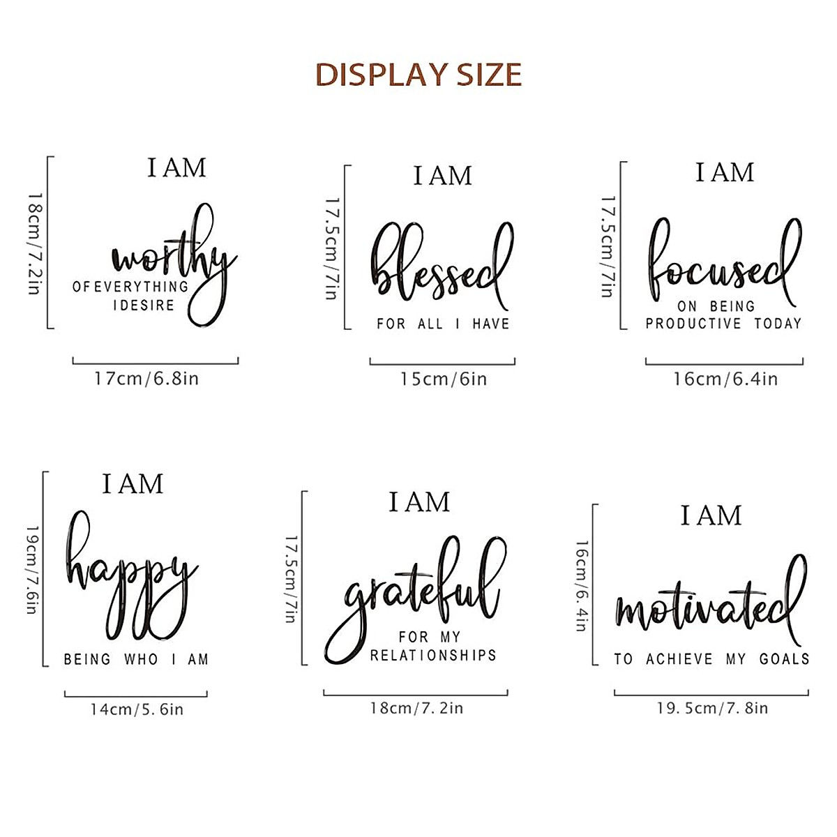 Inspirational Wall Decals- Motivational Wall Stickers - Office & Bedroom Wall Art Decor - Positive Quotes & Sayings - Daily Affirmations for Men, Women & Kids