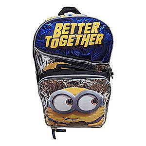 Accessory Innovations Minions Full Size 16 Inch Backpack with Detachable Lunch Box
