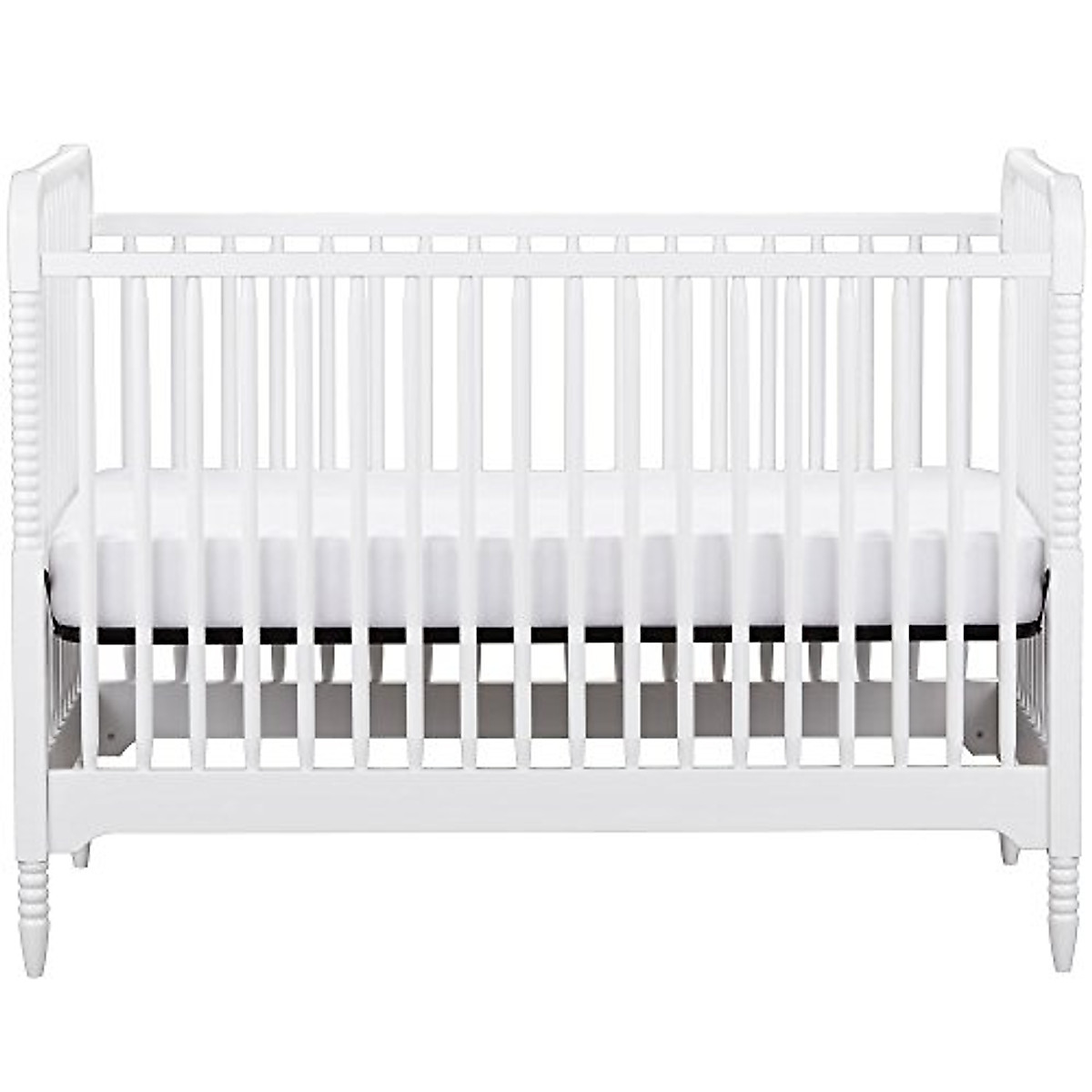 Little Seeds Rowan Valley Linden Wooden Baby Crib with Spindle Work in White