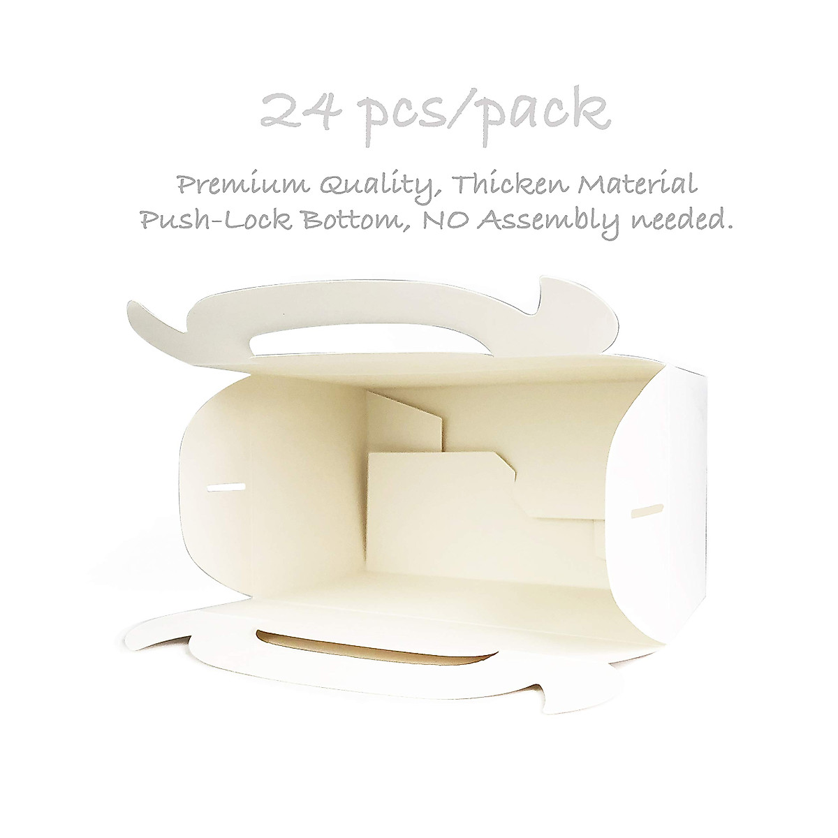 MintieJamie Treat Boxes Plain White Party Favor Boxes 6.25X3.5X3.5 inches Pack of 24pcs Premium Grade Party Supplies Boxes, Thicken Material Favor Boxes, Kids Goodie Box for Birthday, Shower, Events