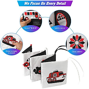 Baby Soft Book Cloth Books, Touch and Feel Books Early Education Toys for Babies, Infant Books Bath Book Tummy-Time Christmas Toys Gifts for 0-3 3-6 6-12 12-18 Months 1-2 Year Old Boys Girls