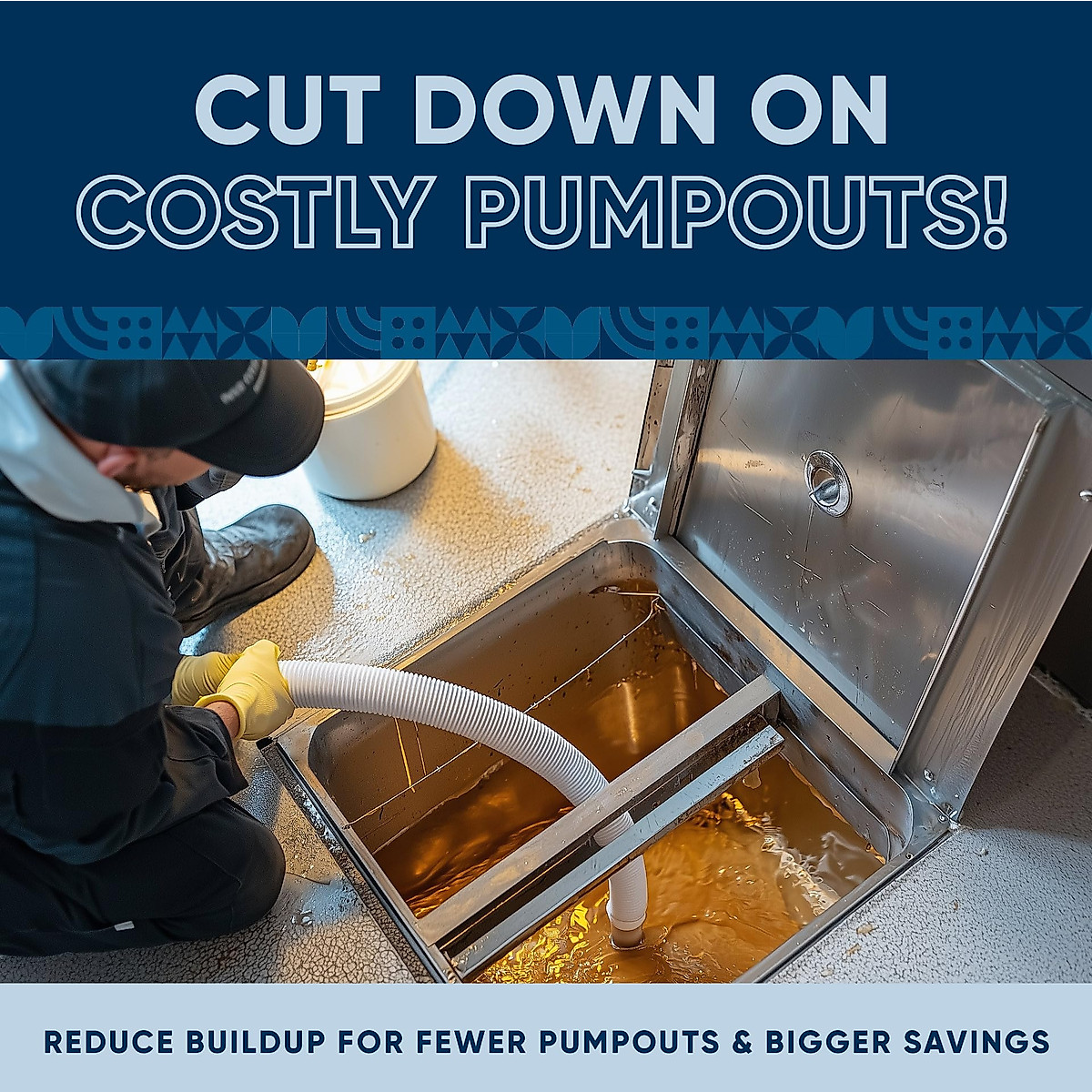 Eco Strong Commercial Grease Trap Treatment | Interceptor Grease Cleaner | Drop In Microbial Block Continually Digests Fats & Eliminate Odors (2 lbs)