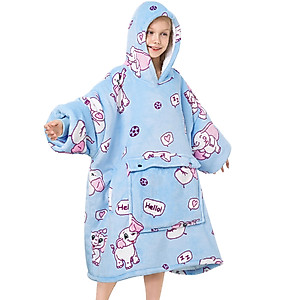 Narecte Kids Blanket Hoodie Kids Hoodie Blanket Kids Wearable Blanket Kids,Wearable Blanket,Oversized Sweatshirt Birthday Gifts for Teen Girl Year Old Boy Gift Ideas Elephant for Teen Kids
