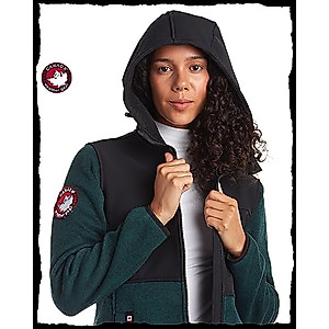 CANADA WEATHER GEAR Women’s Jacket – Lightweight Sweater Fleece Sweatshirt Jacket (S-XL), Size Large, Ponderosa Green