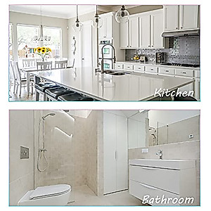 XUDREZ Bathroom Accessory Sets, Marble Look Bath Accessories Set, Includes Soap Dispenser Pump, Divided Toothbrush Holder, Tumbler Rinsing Cup, Storage Canister (Shiny Black 4-Piece Bathroom Set)