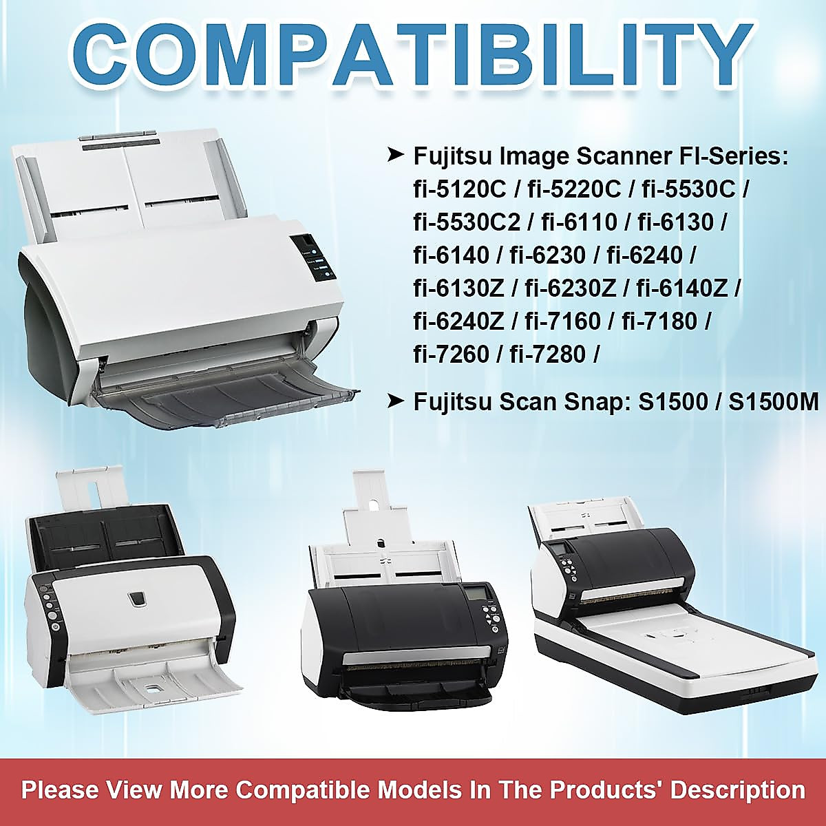 EAGLEGGO 24V 3A 72W AC to DC Adapter Power Supply Replacement for Fujitsu Image Scanner FI-Series fi-6130Z fi-6140Z fi-6230Z fi-6240Z S1500 S1500M AC Power Cord
