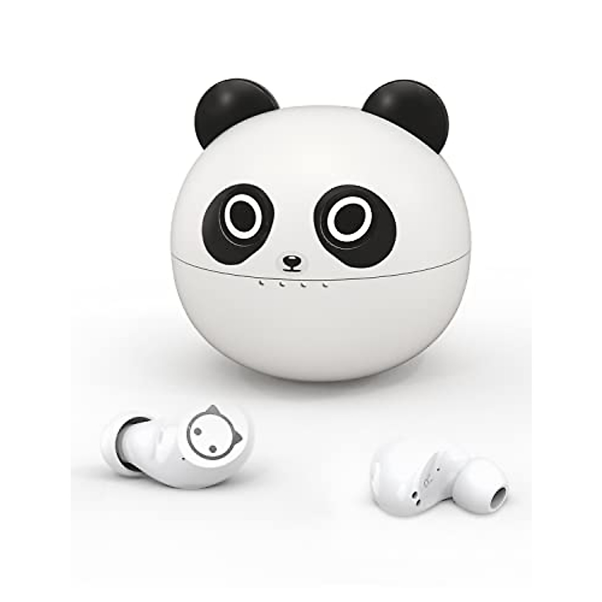 Kids Wireless Earbuds, TOGETFAC Bluetooth Earbuds, Noise Canceling Headphones with Cute Panda Comfortable Lightweight Design for Girls Women Sports 5.1 In-Ear Headphones with Mini Charging Case