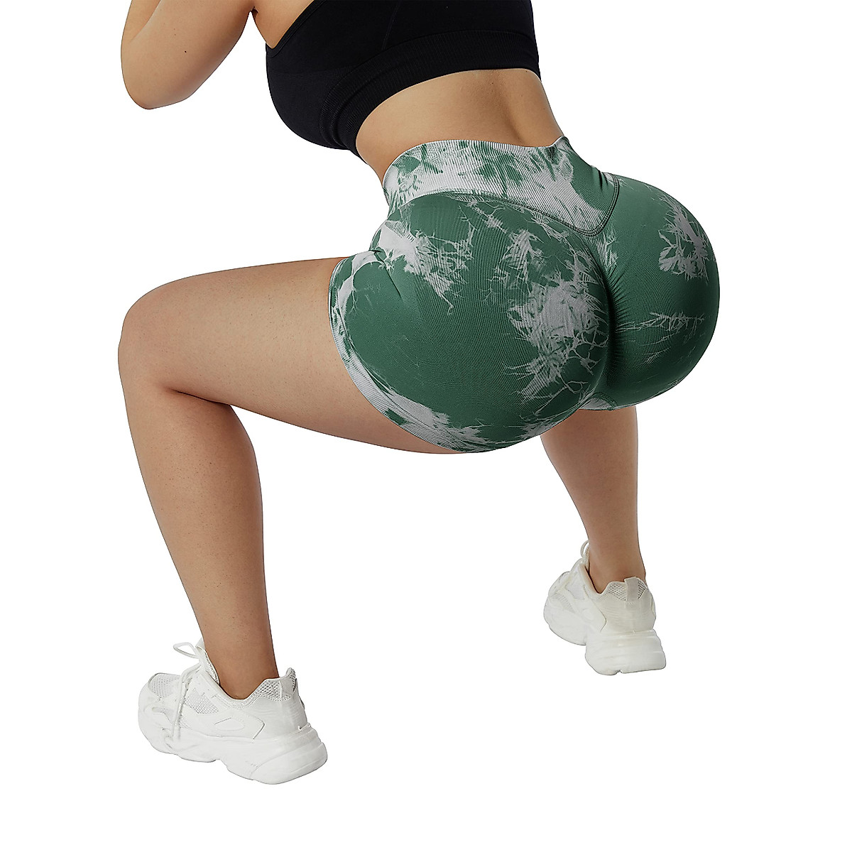 RXRXCOCO Women Seamless Butt Lifting Contour Yoga Short 3" High Waist Booty Gym Biker Shorts