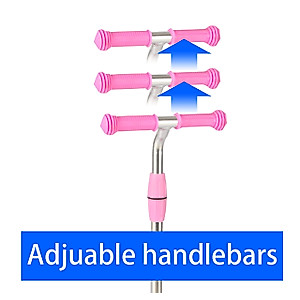 Voyage Sports 3-Wheeled Kick Scooter for Kids Ages 3-5 - Lightweight, Alloy Steel, Adjustable Handlebars, Light Up LED, Anti-Slip Deck, for Preschool Toddler Boys and Girls, Pink