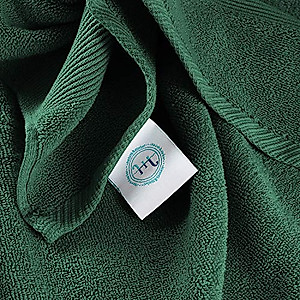 Hearth & Harbor Bath Towels for Bathroom - 100% Ring Spun Cotton Luxury Bathroom Towels - Ultra Soft & Highly Absorbent, Bath Towels Set of 6 - Hunter Green