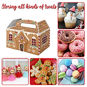 FRIDAY NIGHT Christmas Treat Boxes Gingerbread House Cardboard Cookie Goody Gable Candy Bags Cupcake Box for Treat Candy Goodies(12 Pcs)…