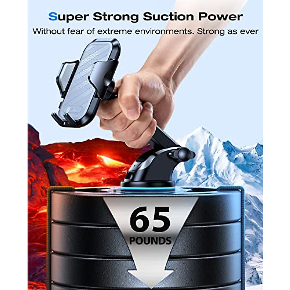 VICSEED Phone Mount for Car with [Anti-melting Anti-UV Film] Strong Power Suction Cup Dashboard & Windshield Car Phone Holder Mount Durable Hands-Free Universal Cell Phone holder for All Mobile Phones