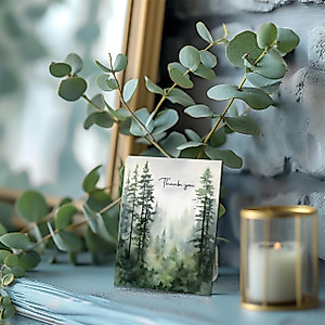 Thank You Cards Set of 20,4x6 Inches Watercolor Nature Forest Thank You Cards with Envelopes, Perfect Thank You Cards Bulk For All Occasions,incl. Baby Shower, Wedding, Birthday Party, Greeting