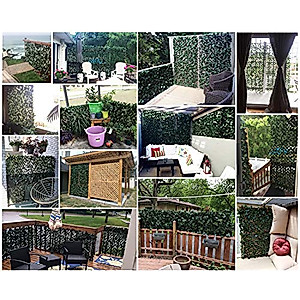 Expandable Fence Privacy Screen for Balcony Patio Outdoor,Decorative Faux Ivy Fencing Panel,Artificial Hedges (Single Sided Leaves)