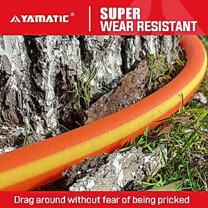 YAMATIC Heavy Duty Garden Hose 5/8 in x 50 ft, Ultra Flexible Water Hose, Drinking Water Safe, All-weather, Lightweight, Burst 600 PSI