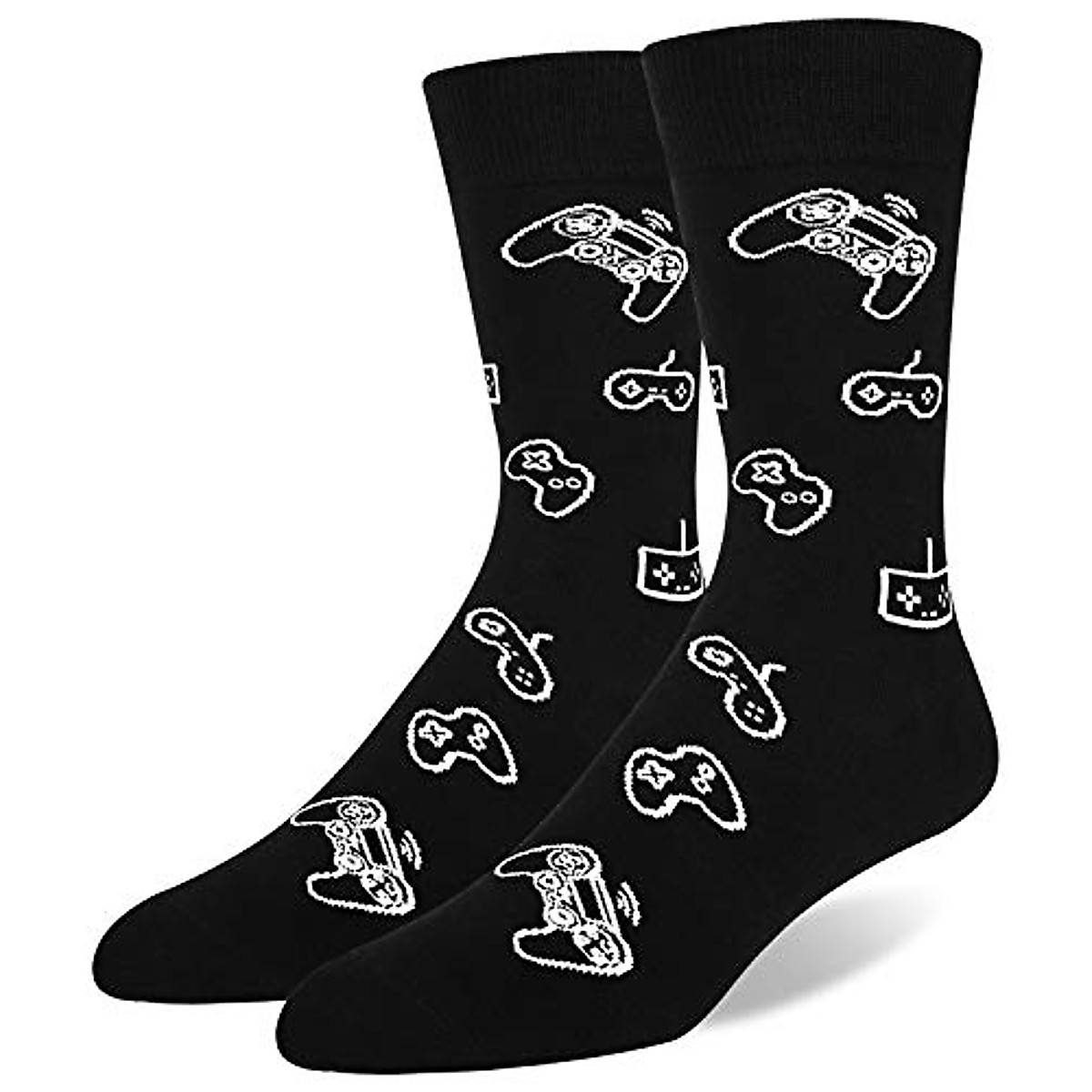 Gaming Socks Men, Novelty Funny Gamer Mid Calf Socks Gift for Game Lovers Teen Boys Kids Sons
