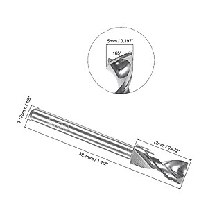 uxcell PCB Drill Bits 5mm Tungsten Carbide Spiral Flute Jewelry CNC Engraving Print Circuit Board Micro Drill Bits 1/8" Shank