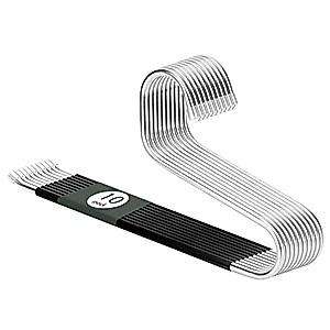 DOIOWN Open-Ended Pants Jean Hangers - Stainless Steel Jeans Hangers 10 Pack 8mm Thick, Versatile Non-Slip Hangers for Heavy Pants, Jeans, Trousers, Scarf - Space-Saving Clothes Hangers for Women Men