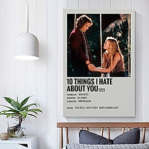 YTSLJ 90 S Aesthetic for Room Poster 10 Things I Hate About You Canvas Art Poster and Wall Art Picture Print Modern Family Bedroom Decor Posters 16x24inch(40x60cm)