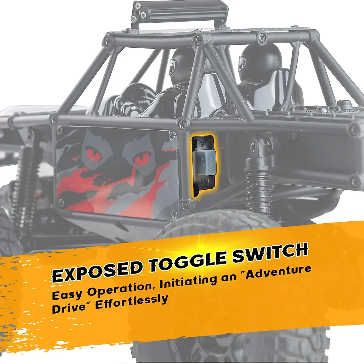 FMS RC Crawler 1/24 Lemur FCX24 4 Wheel Drive RC Rock Buggy, 2.4Ghz 380mAh Hobby Grade RC Car Model Off Road Vehicle RTR for Adults, Green/Orange/Red