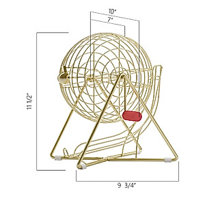 MR CHIPS 50 Easy Read Shutter Slide Bingo Cards Plus Luxury Gold Cage with Everlasting Balls and Master Board