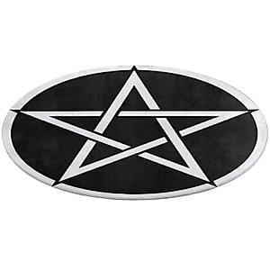 STHPOE Pentacle Witch Modern Pagan Wicca Witchcraft Ultra Soft Non-Slip Area Rugs Indoor Coral Velvet Floor Mat Short Flannel Carpet for Living Room Bedroom Dining Room, 24*24in
