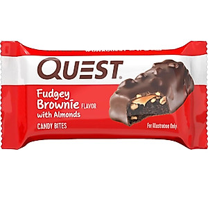 Quest Nutrition Fudgey Brownie With Almonds Candy Bites, 1g Sugar 5g Protein. (2pack)