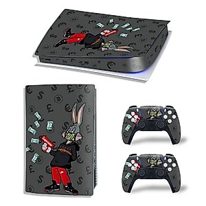 The Console Wrap PS5 Console Skin and PS5 Controller Skins Set, Playstation 5 Skin Wrap Decal Sticker, Money Bunny Decal Kit